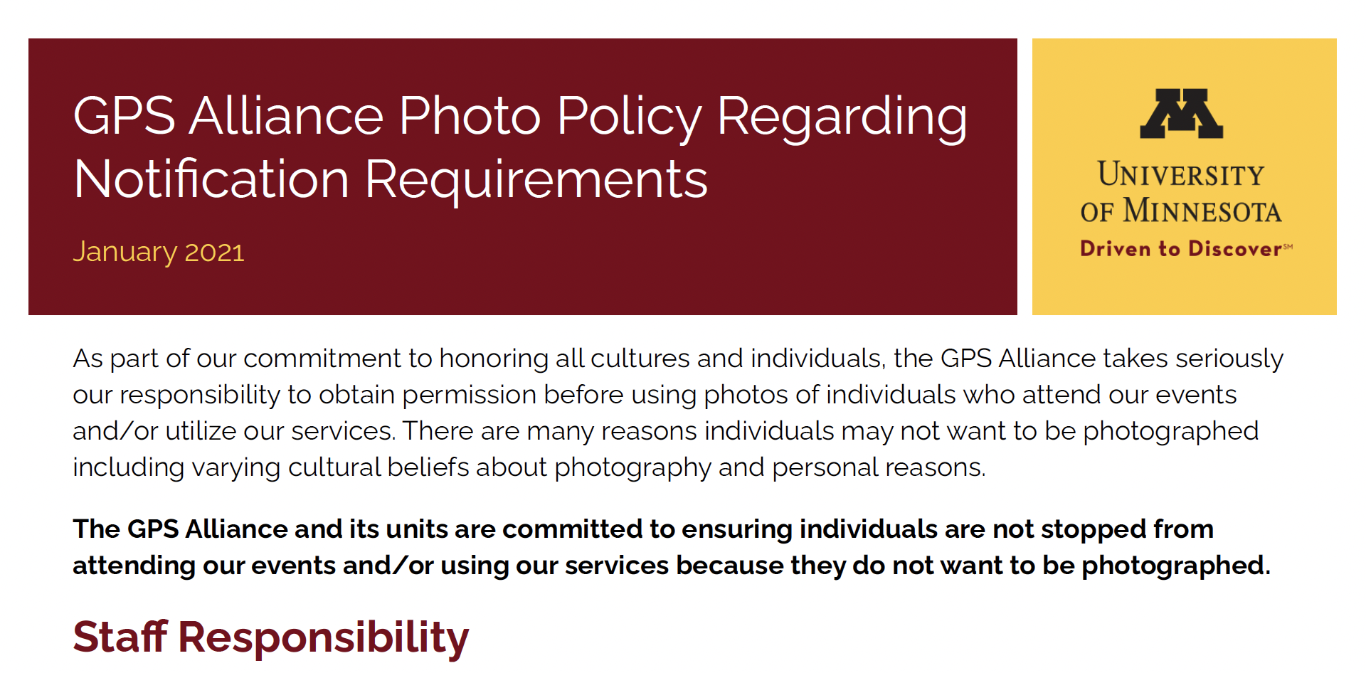 GPS/ISSS Photography Policy – Sandra Boone